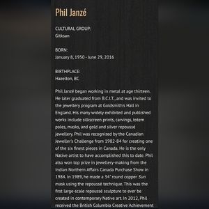 Native American Phil Janzé | Jewelry | Northwest Coast Indigenous ...